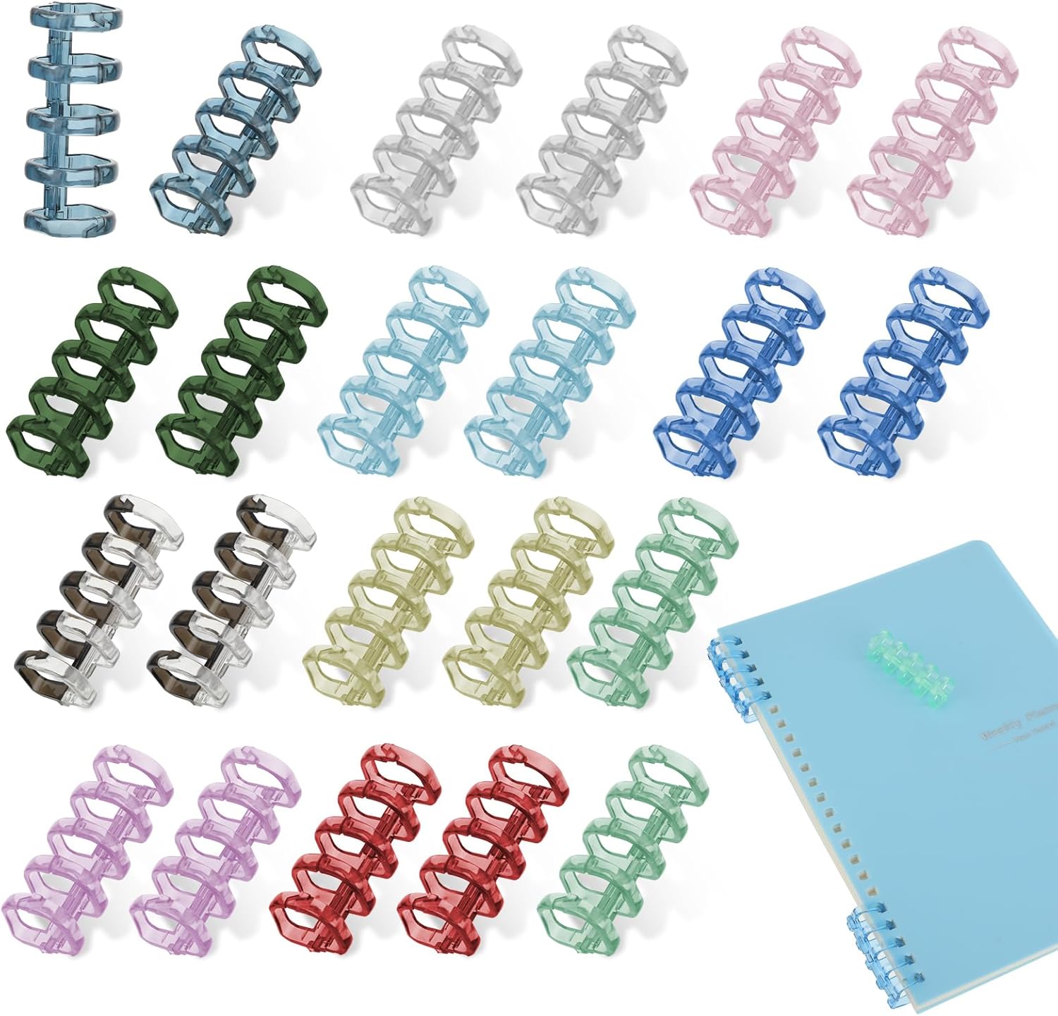 Amazon.com : Andibro 22 Pcs 5 Ring Plastic Loose Leaf Binder Rings ...