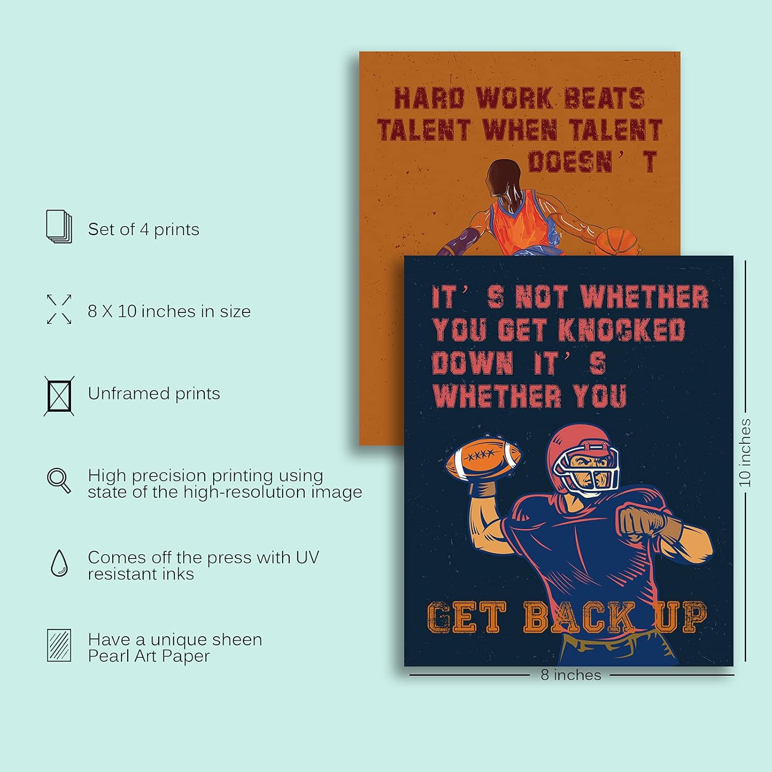Buy DAMEI SHENGSHENG Retro Sports Themed Motivational Quote Phrases ...