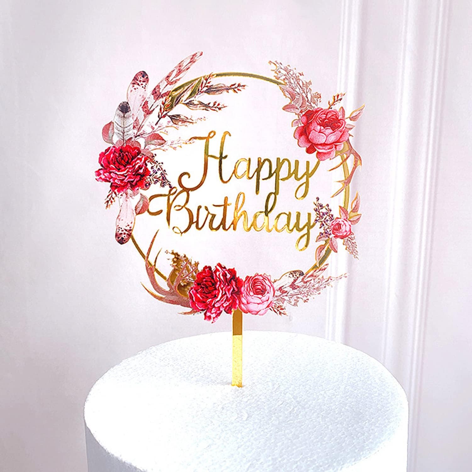 Amazon.com: Happy Birthday Cake Topper, Glitter Birthday Party Cake ...