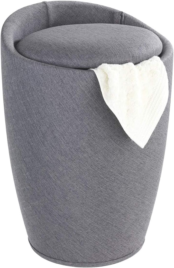 tectake® Sitzhocker, Badhocker, Hocker mit Stauraum und Sitzkissen, als ...