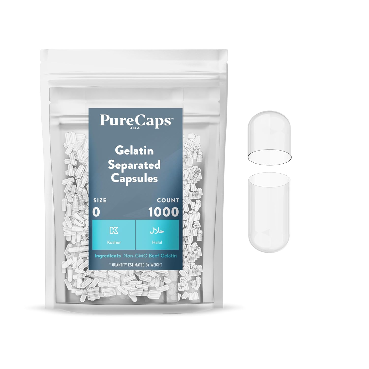 PurecapsUSA – Empty Clear Gelatin Pill Capsules - Fast Dissolving and ...
