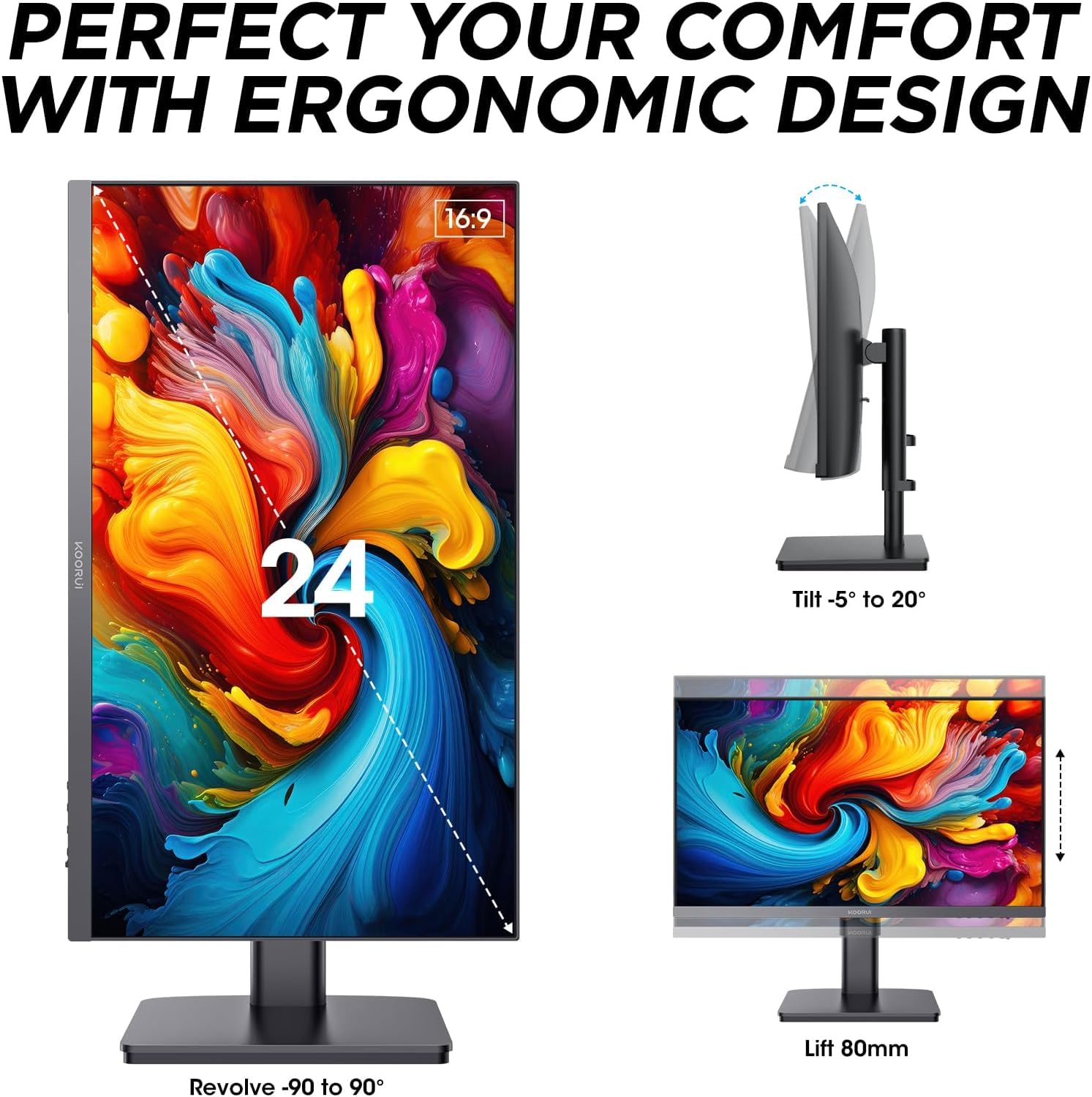 Snapklik.com : E2412F 24 Inch Computer Monitor, Full HD 1920 X 1080 ...