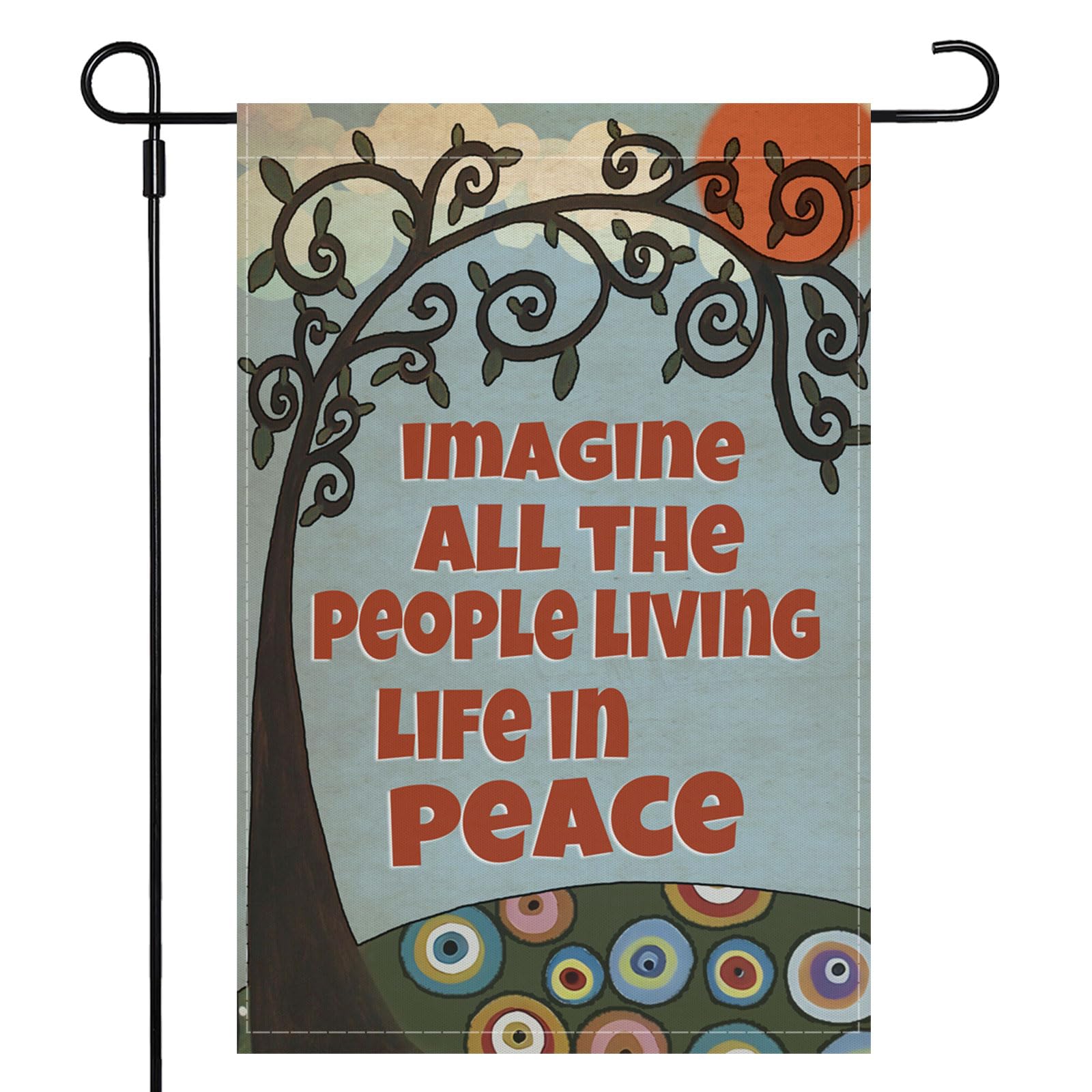 Amazon.com : Garden Flag Imagine All the People Living Life in Peace ...