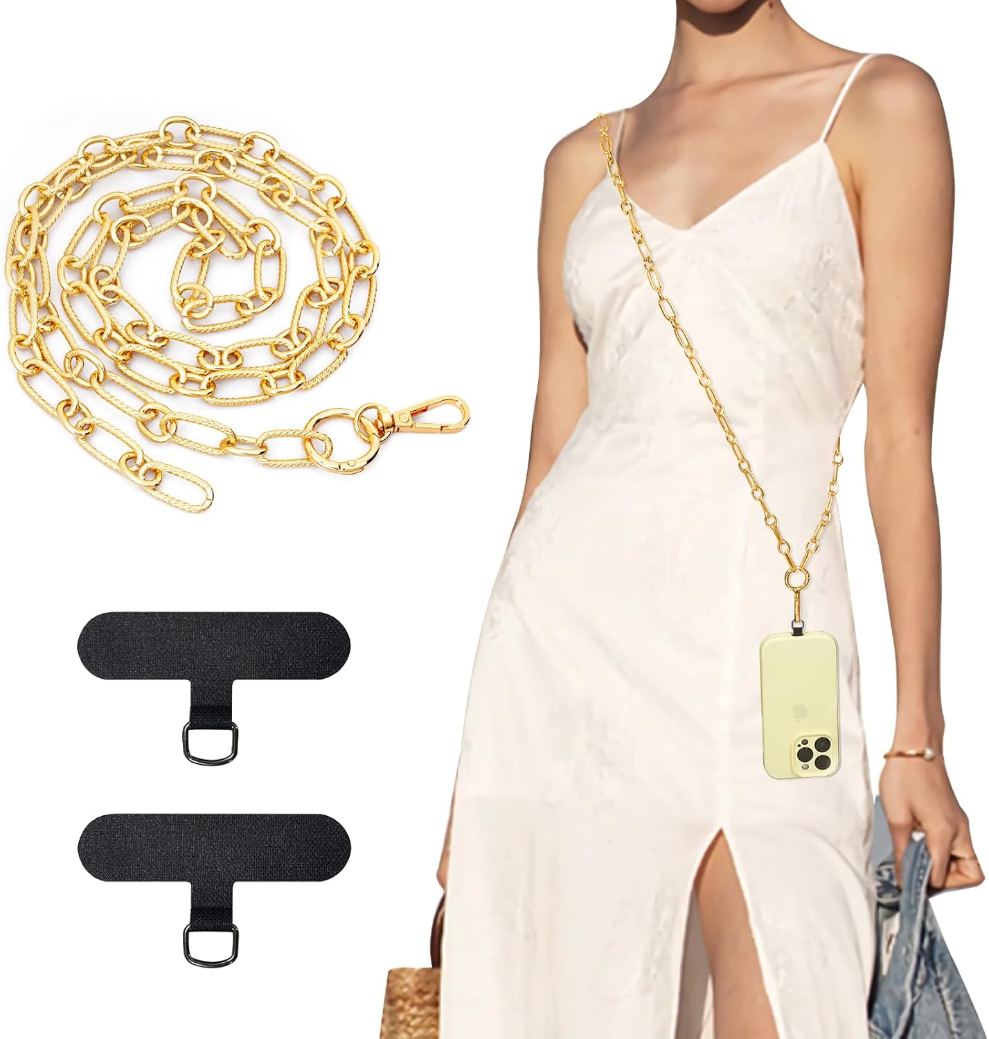 Amazon.com: TiMOVO Universal Phone Lanyard, Metal Cell Phone Chain Anti ...