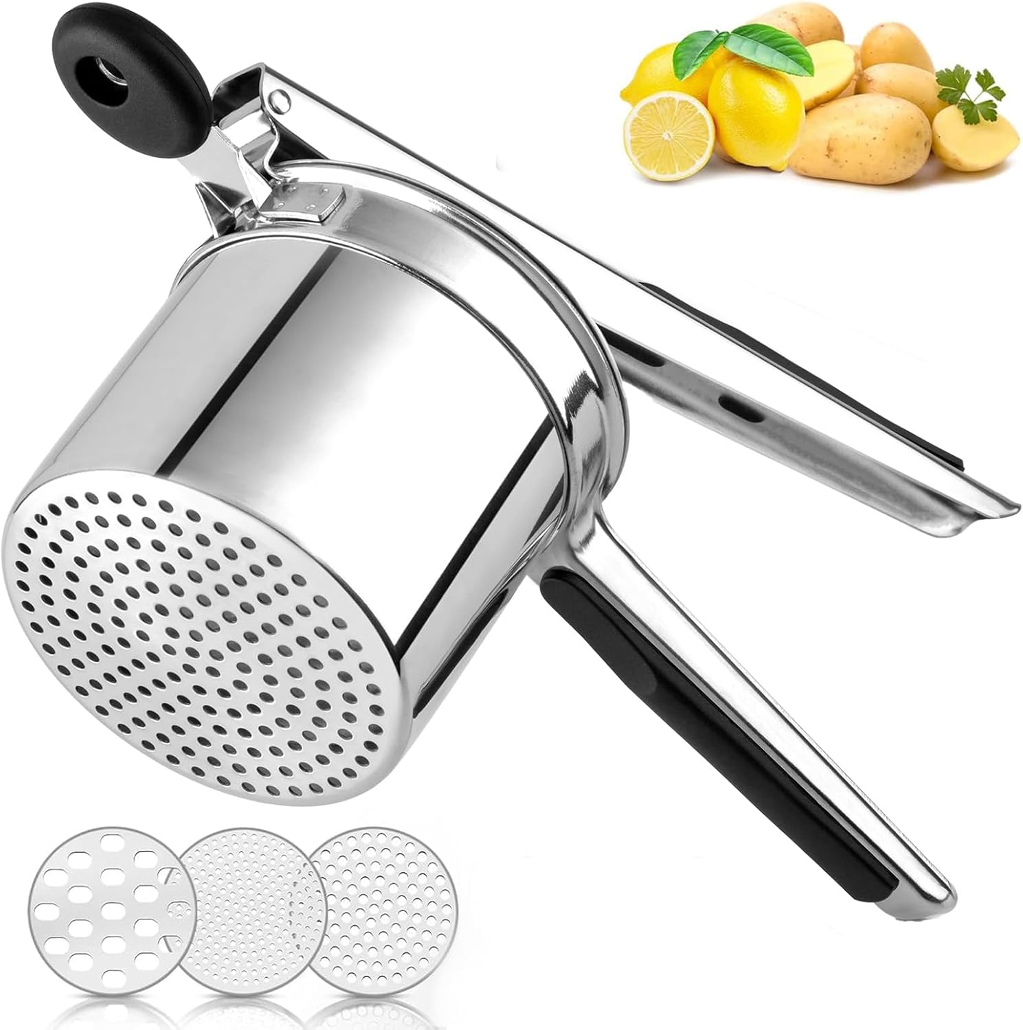 MOTYYA Stainless Steel Extra Large Potato Ricer Heavy Duty Potatoes ...