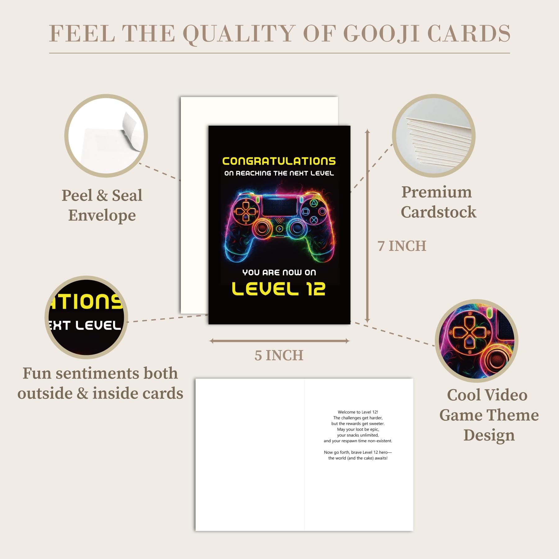 Snapklik.com : Gooji 5x7 Gamer Birthday Card For Boys Cool Video Game ...