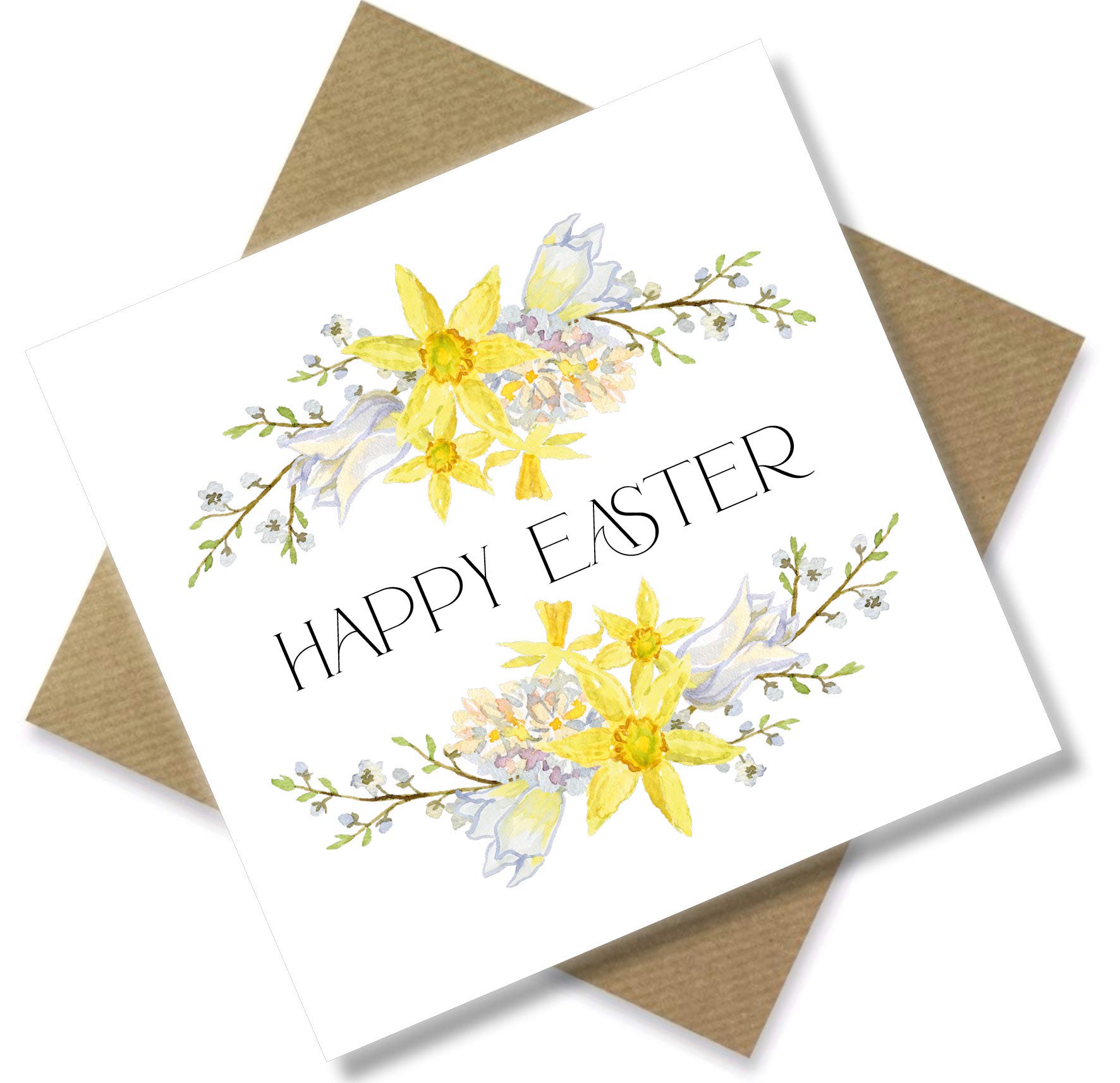 Punkcards - Easter Card - Easter Wishes Greeting Card - Watercolour ...