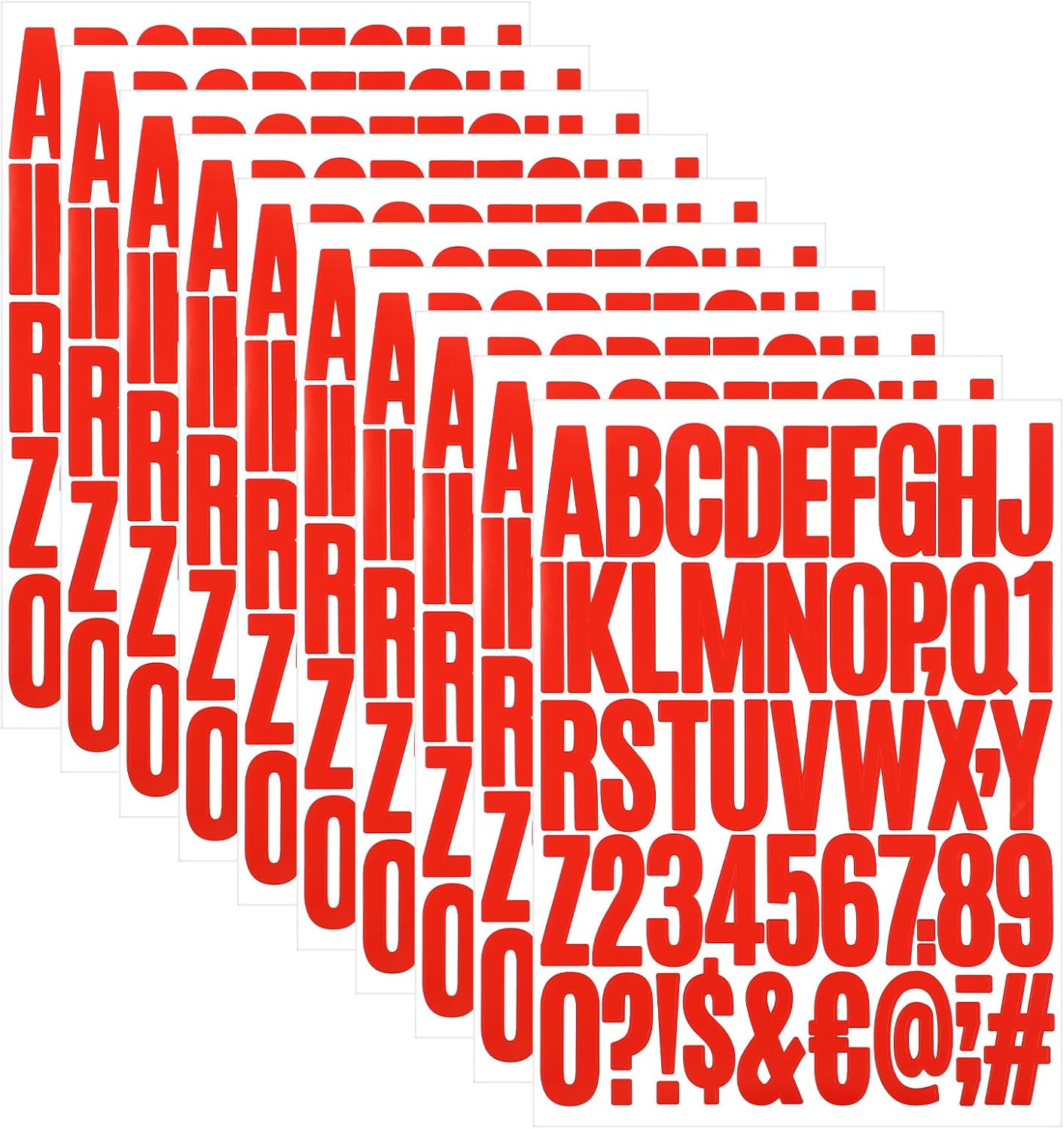 Amazon.com: 500 Red Letter Stickers - 10 Sheets Vinyl Numbers ...