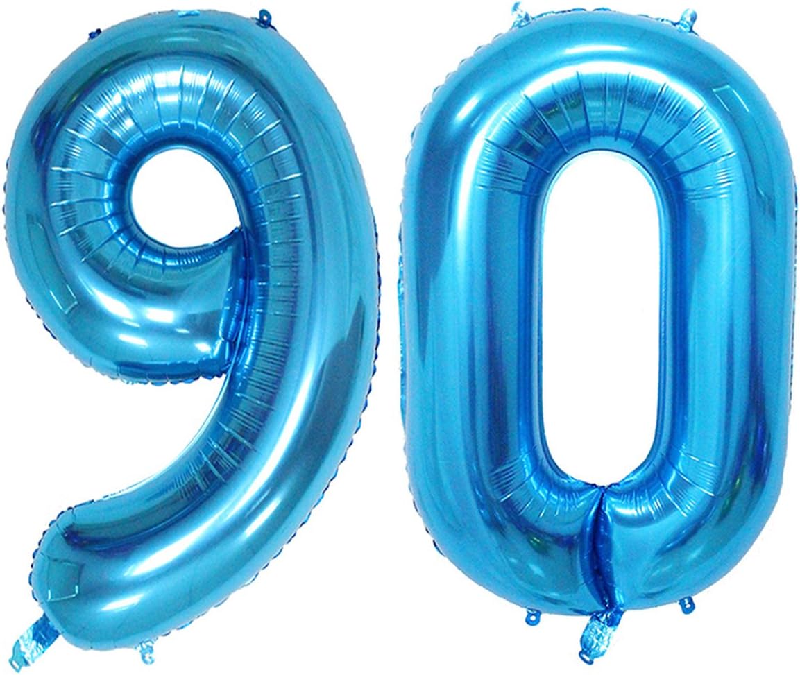Amazon.com: MAGJUCHE 40 inch Blue Foil 90 Helium Jumbo Digital Number ...
