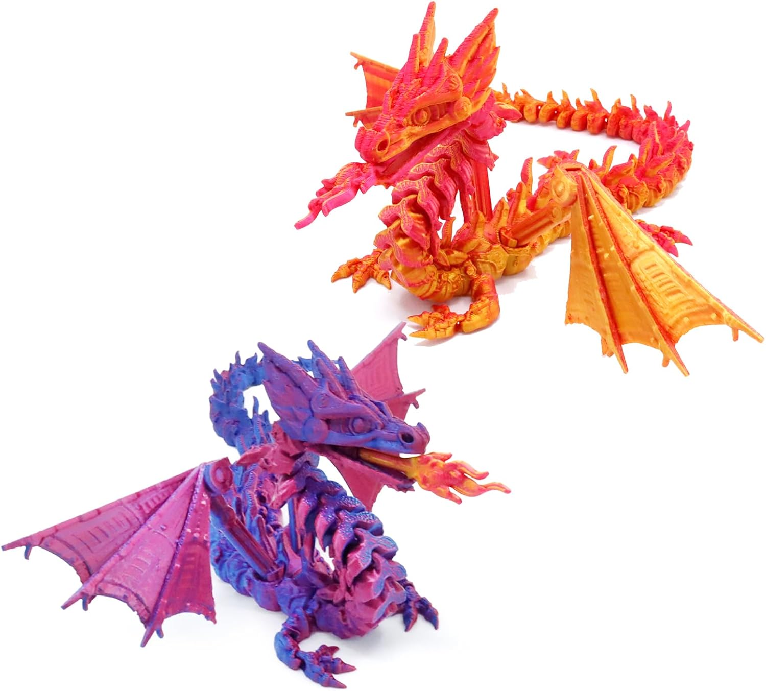 Amazon.com: Hiawbon 2PCS 3D Printed Dragon, Mechanical Crystal Dragon ...