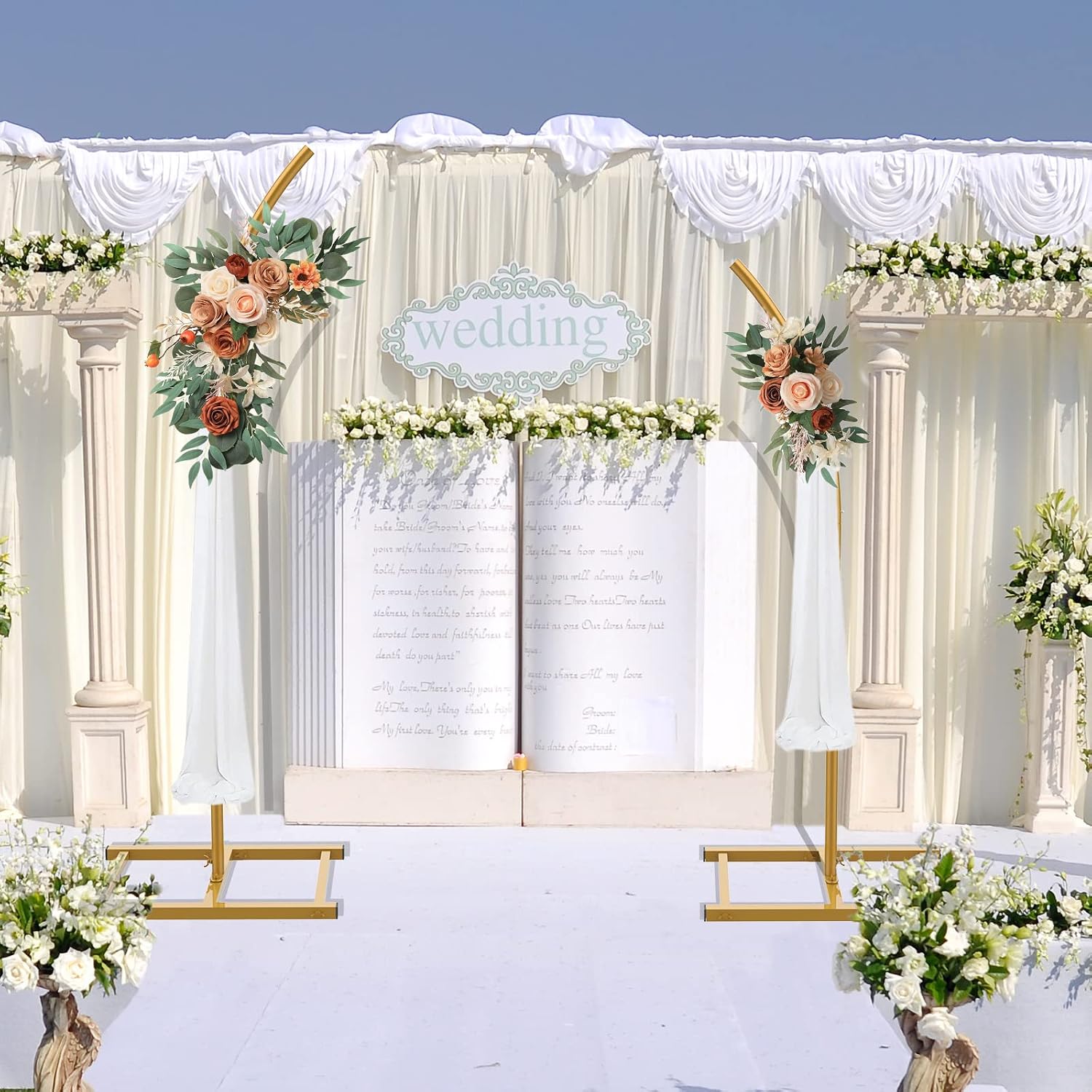 Amazon.com : Wedding Arch Backdrop Stand,Metal Wedding Arches for ...