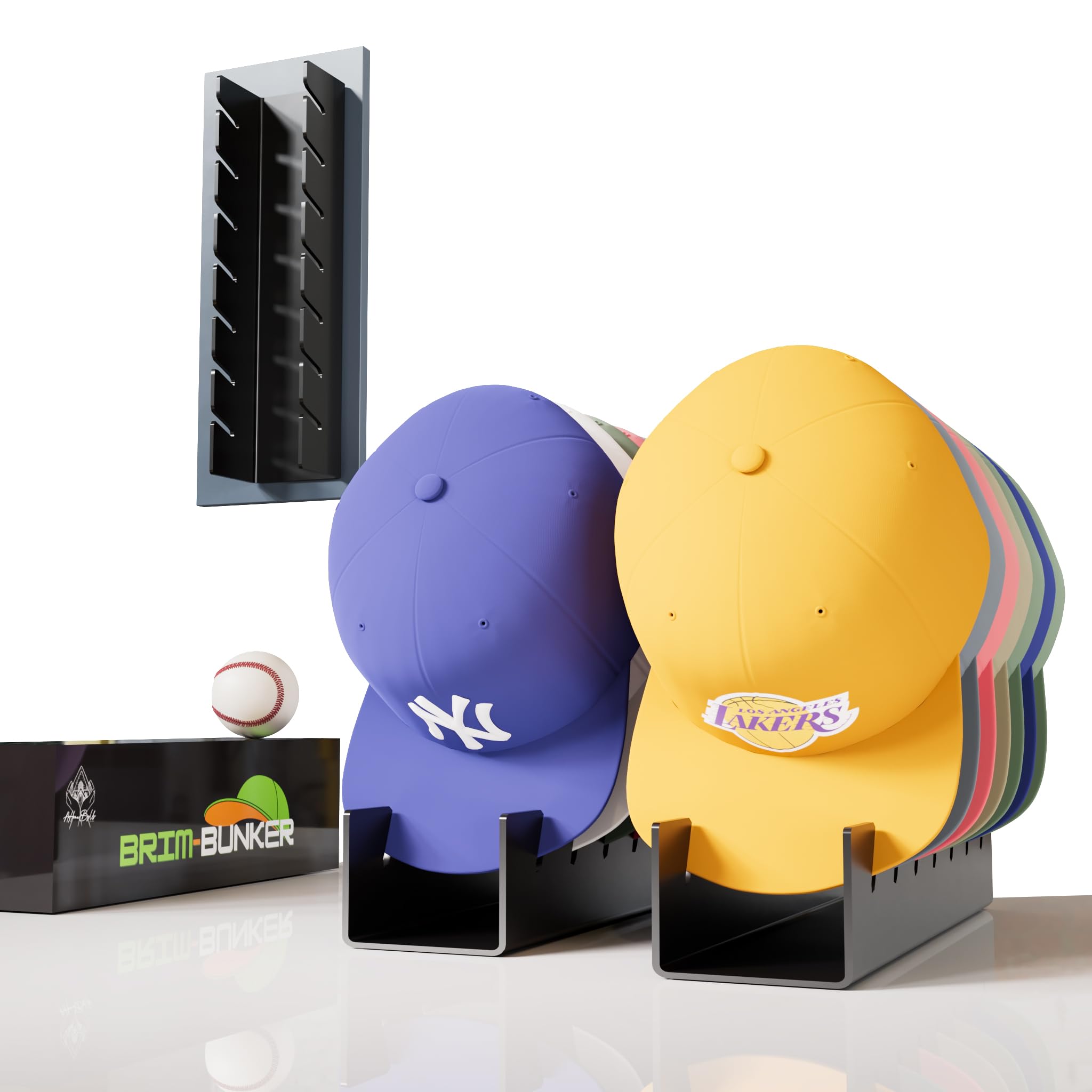 Amazon.com: Brim Bunker | Premium Hat Display For Baseball Caps | Pack ...