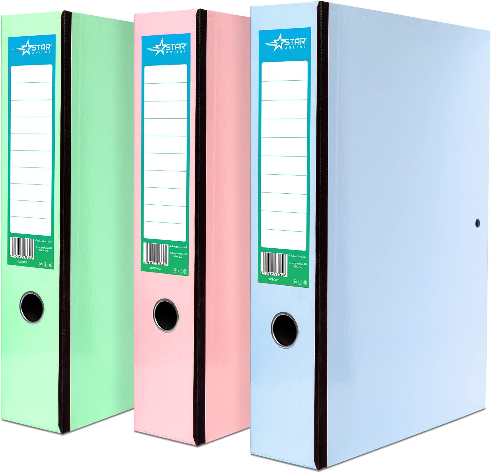 Office Box Files Pastel Colours Pull and Catch Lock Spring Foolscap ...