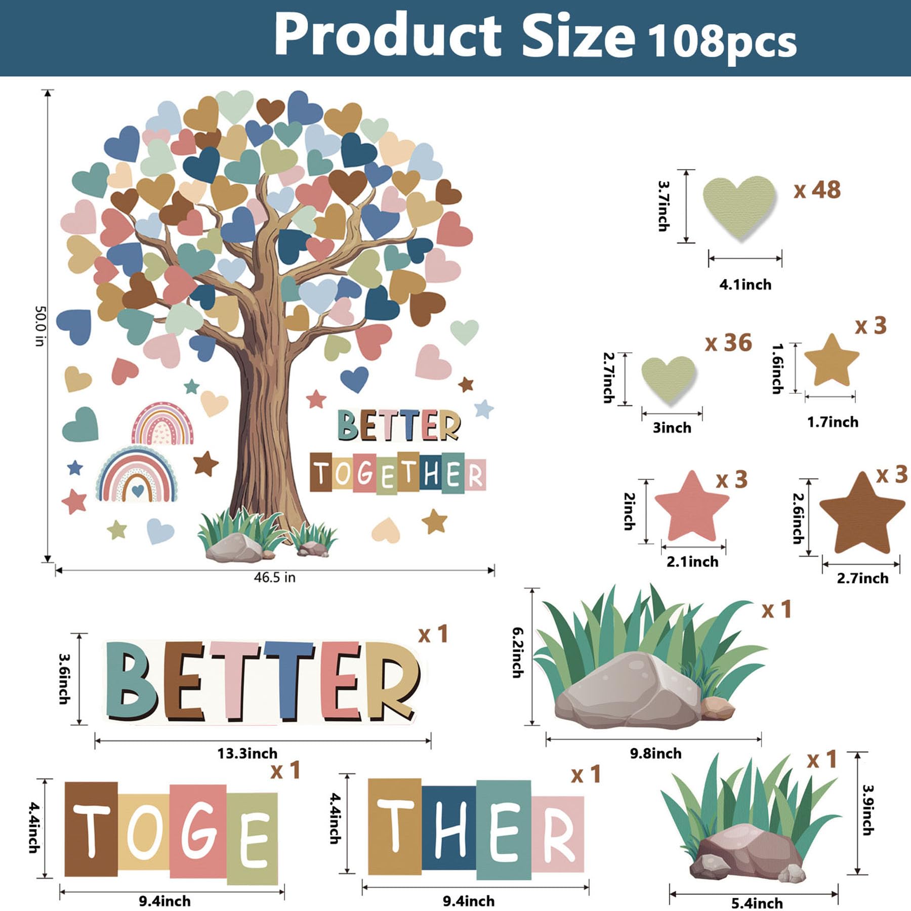 Snapklik.com : Adduster 108 Sheet Tree Bulletin Board Set - Classroom ...