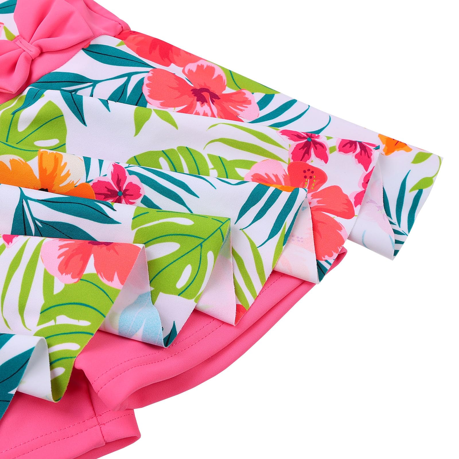 Snapklik.com : Girls Swimsuit One Piece UPF 50+ Floral Skirted Bathing ...