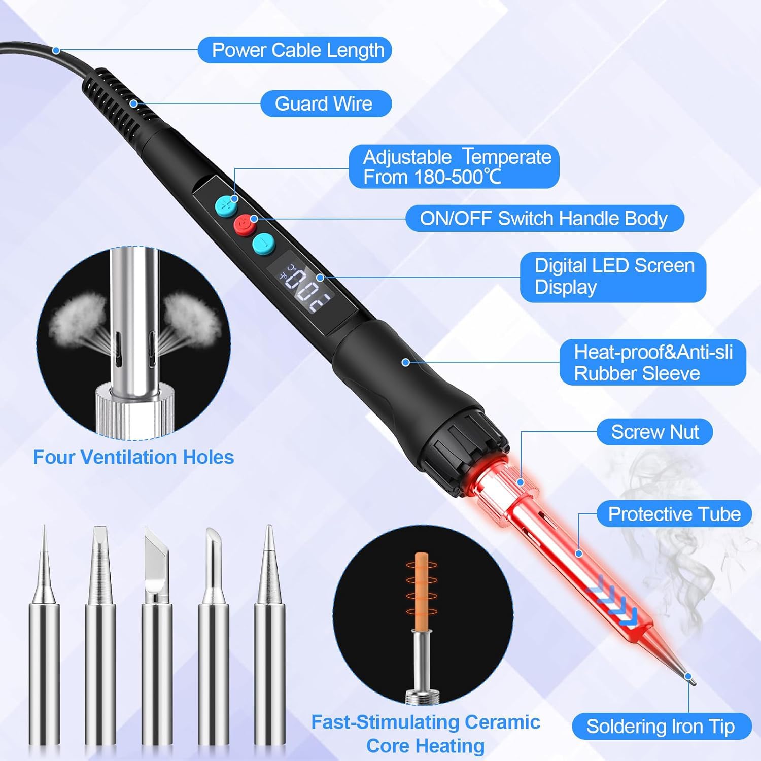 Snapklik.com : Soldering Iron Kit, 100W LED Digital Solder Gun Kits