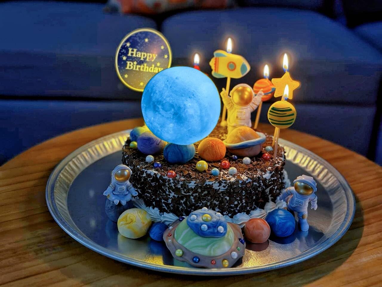 3d Solar System Birthday Cake 🚀 Special बड़ा 3d Rocket