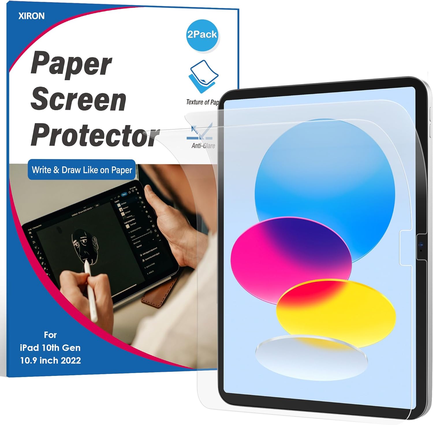 2 PACK Paperfeel Screen Protector for iPad 10th Generation 2022(10.9 ...