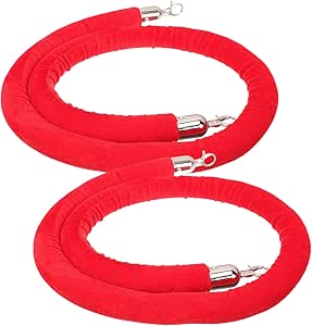 Amazon.co.jp: ULTECHNOVO 2pcs Velvet Stanchion Rope with Stainless ...