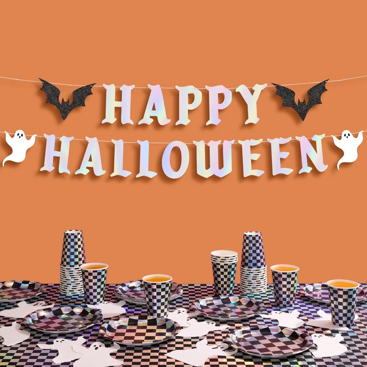 Amazon.com: xo, Fetti Happy Halloween Iridescent Foil Banner - 5 Ft ...