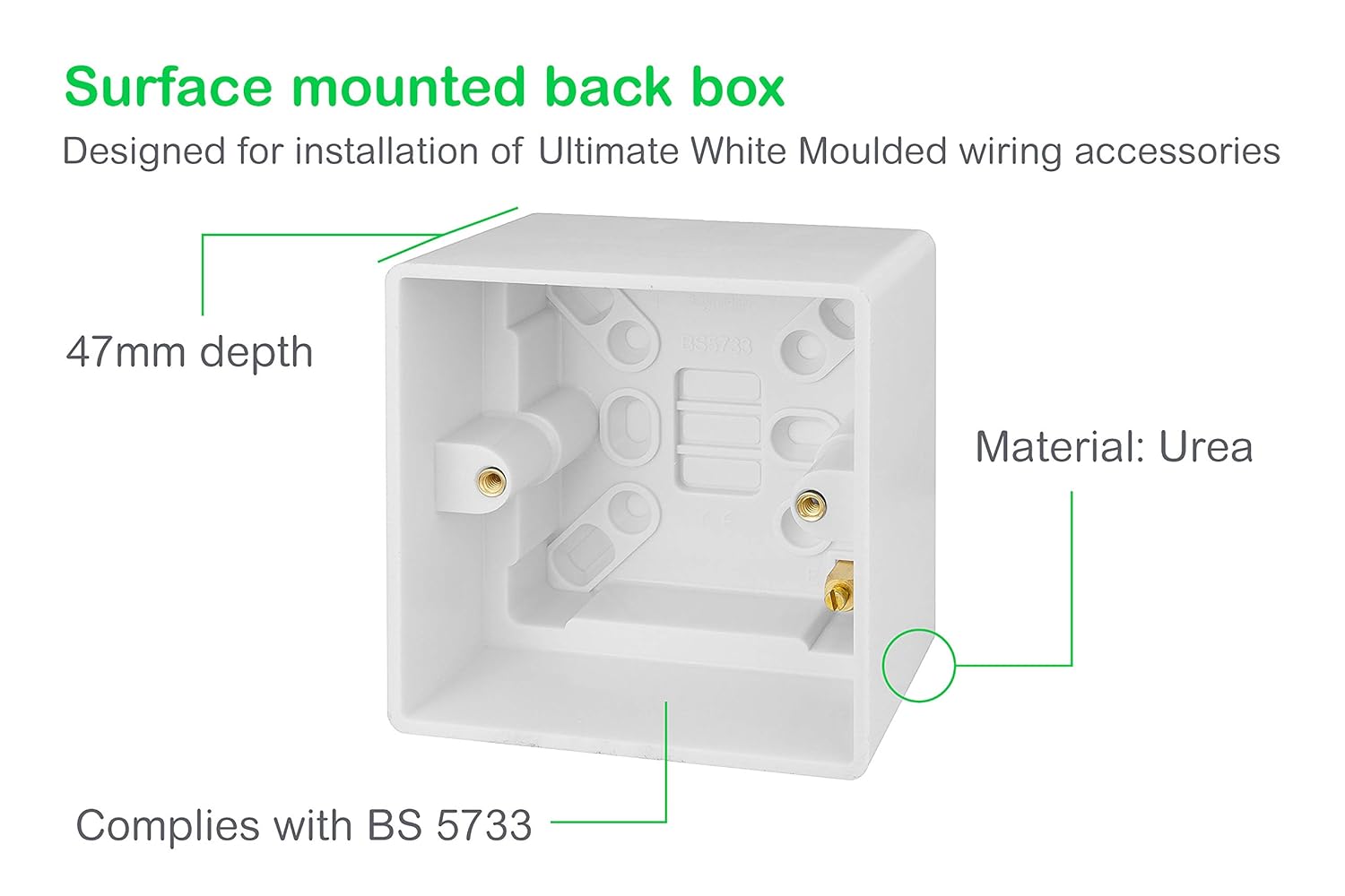 Schneider Electric Ultimate White Moulded – Single Surface Pattress Box ...