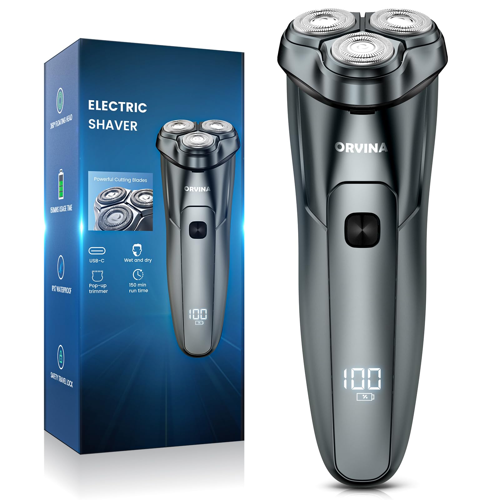 Electric Razor for Men, Men's Electric Shaver, Cordless Rechargeable ...