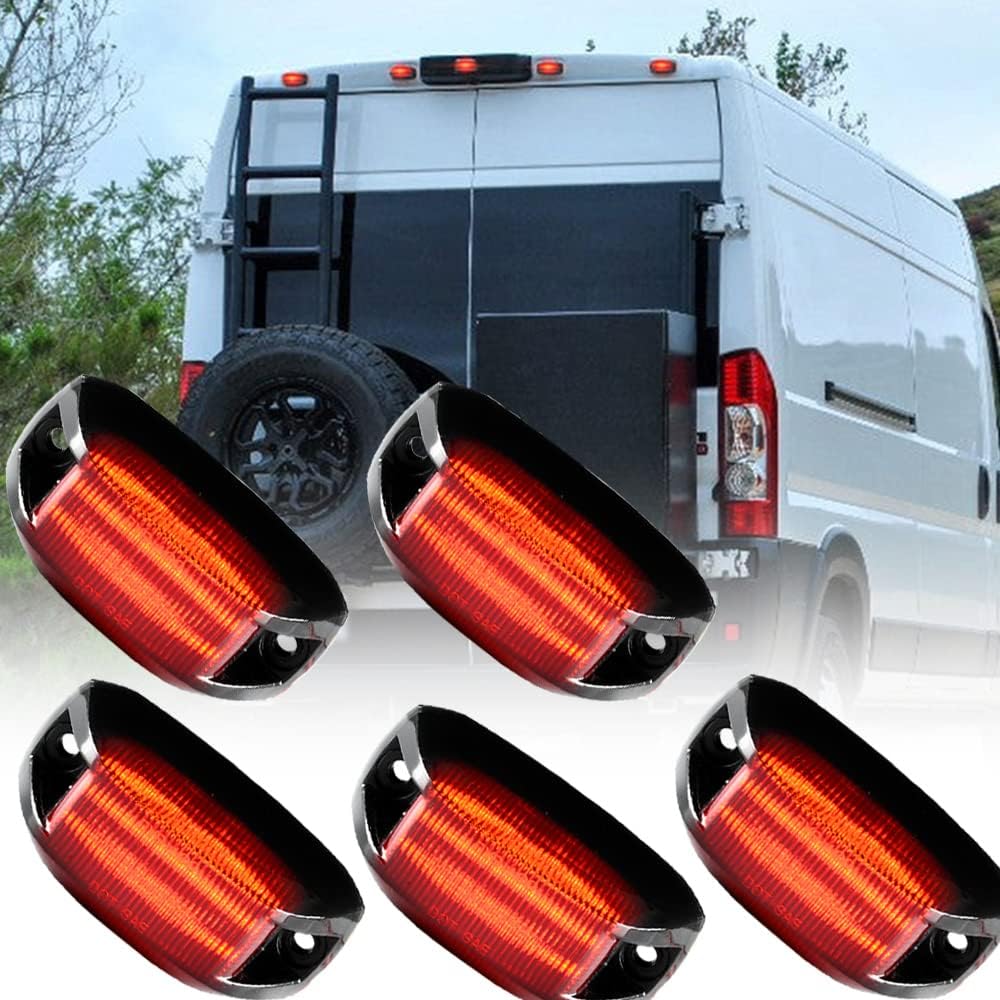 Amazon.com: 5Pcs Red LED Rear Cab Top Roof Marker Lights for Dodge Ram ...