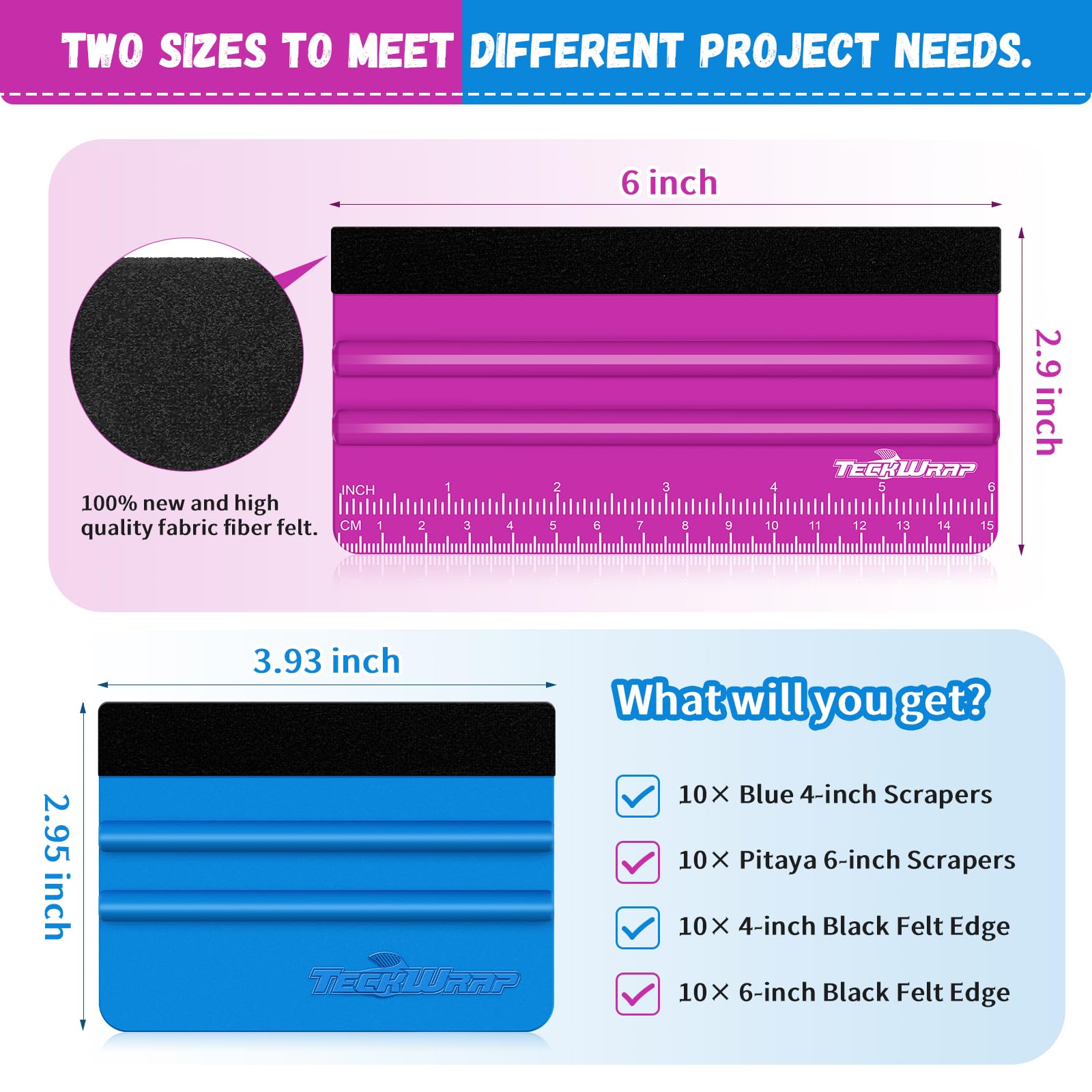 Snapklik.com : Professional Squeegee For Vinyl, 20 PCS Plastic Felt ...