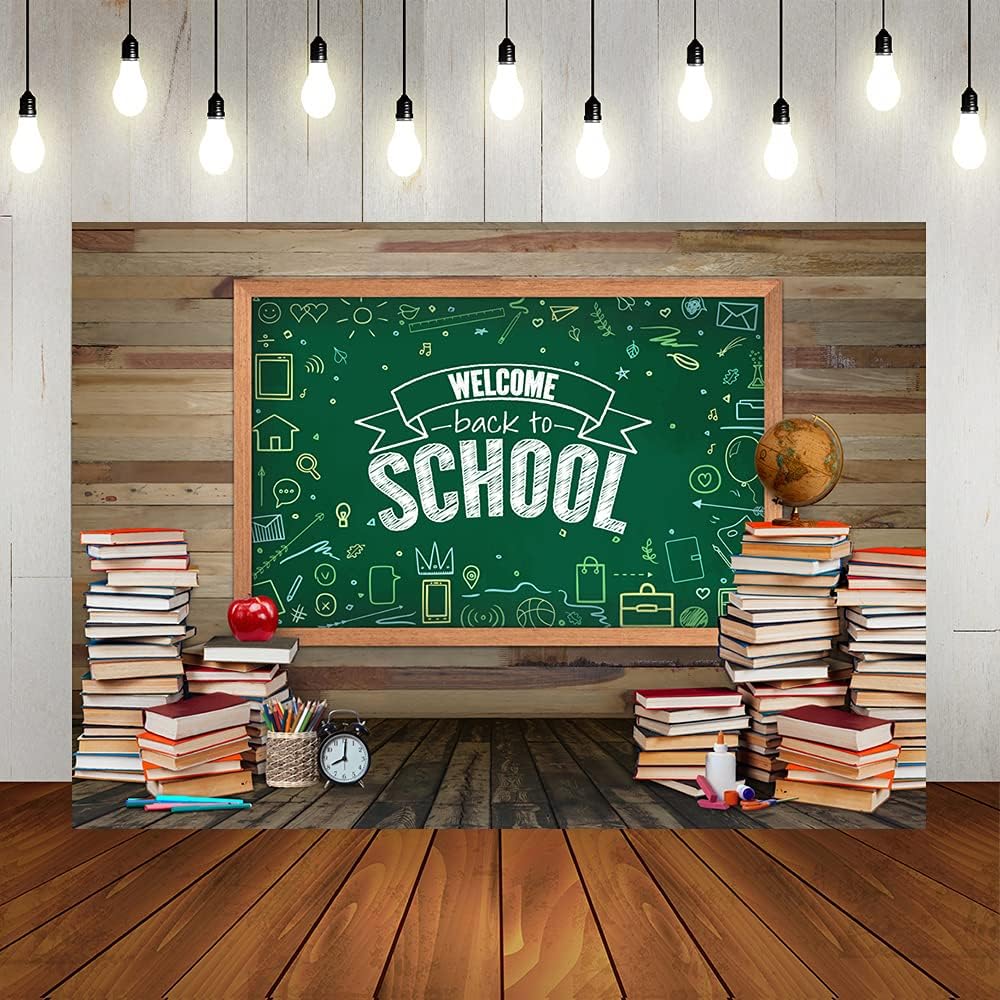 Amazon.com : Lofaris Back to School Backdrop Kids First Day of School ...