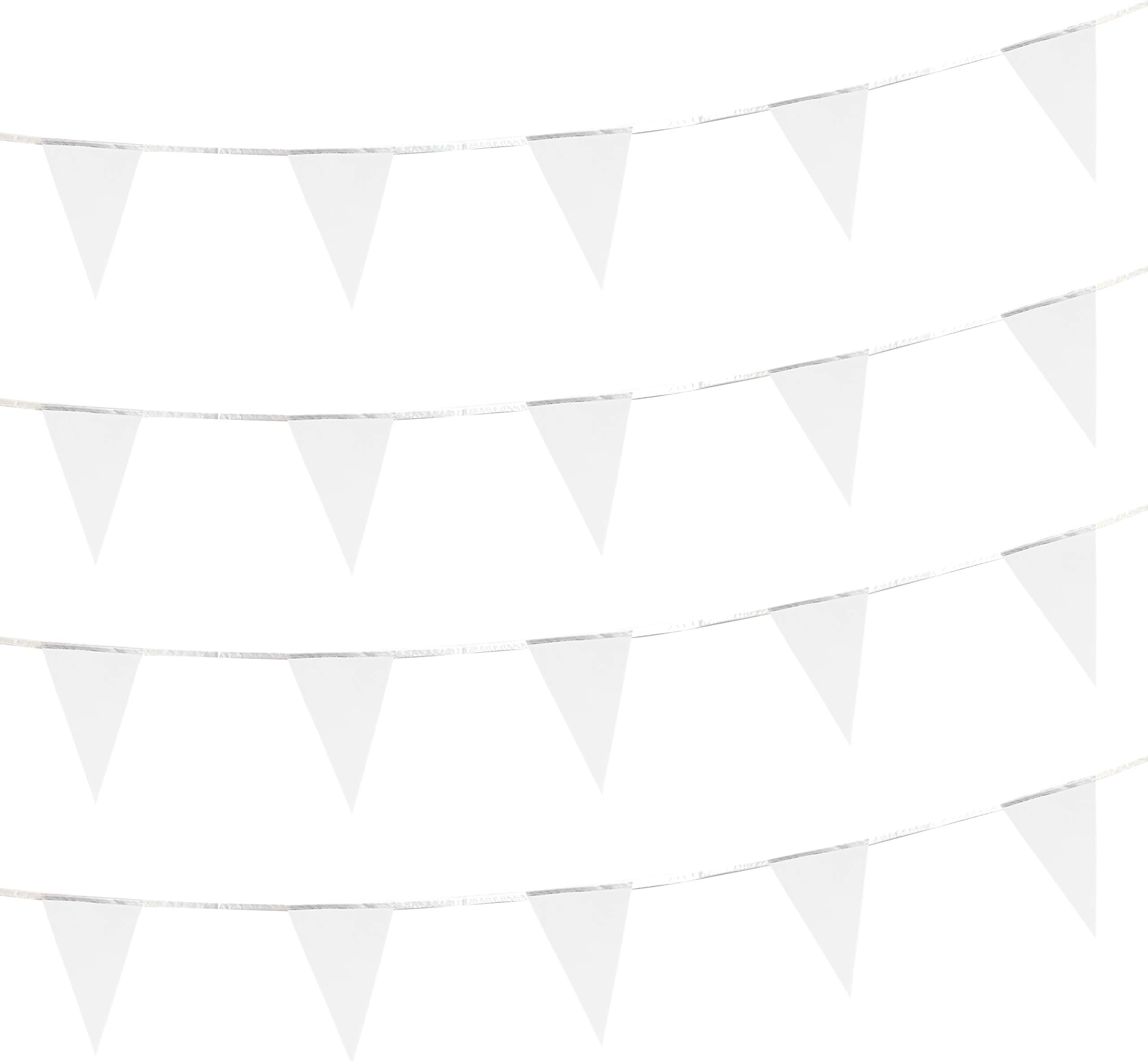 Amazon.com: Cheerland White Garland Triangle Bunting for Wedding Party ...
