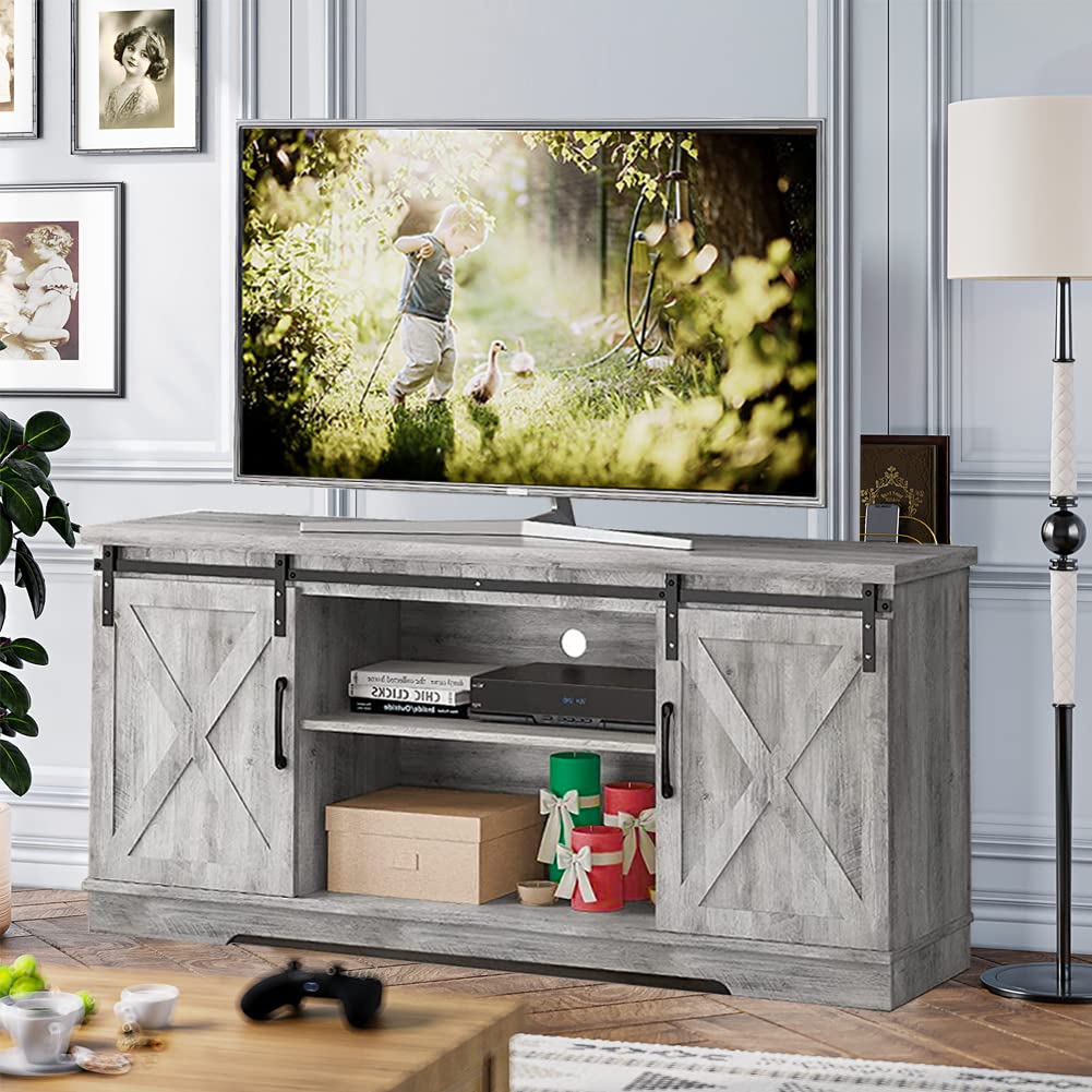 Buy IDEALHOUSE Farmhouse TV Stand for 65 Inch TV, Entertainment Center ...