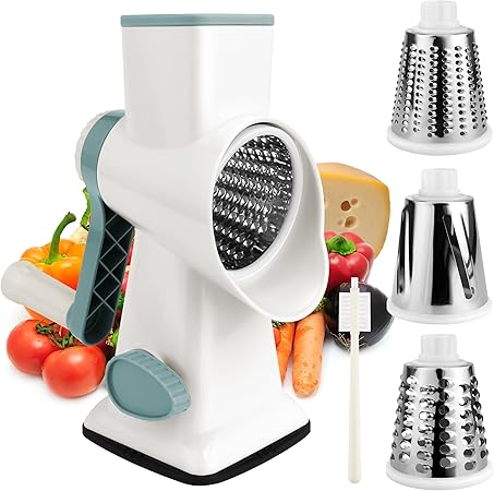 Amazon.com: Cheese Grater Box Grater (Rotary hand safeguard White ...