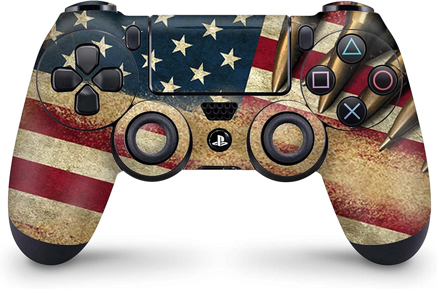 Amazon.com: ZOOMHITSKINS Compatible with PS4 Controller Skin, USA ...