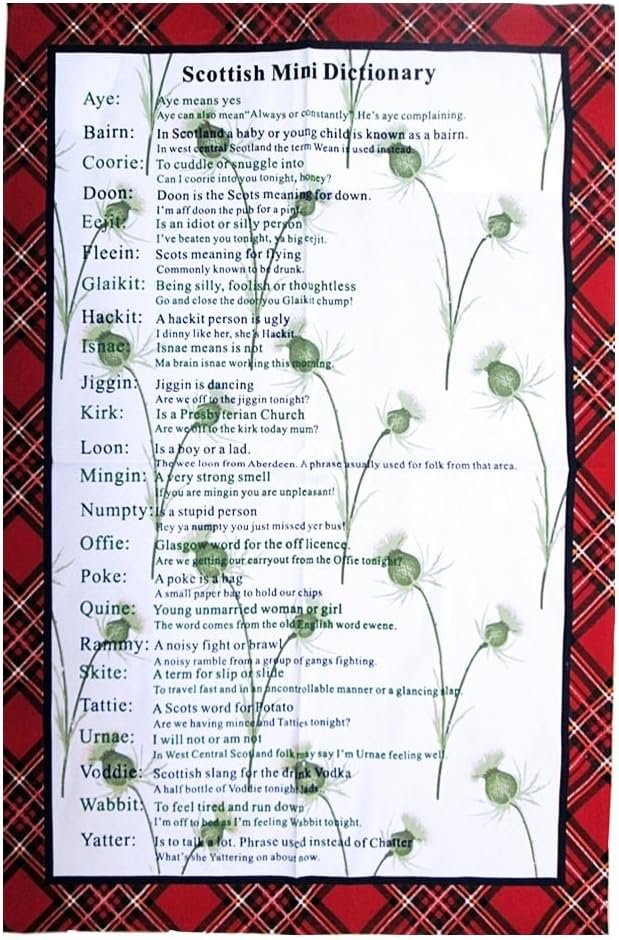Scott Inness Scottish Dictionary Tea Towel : Amazon.co.uk: Home & Kitchen