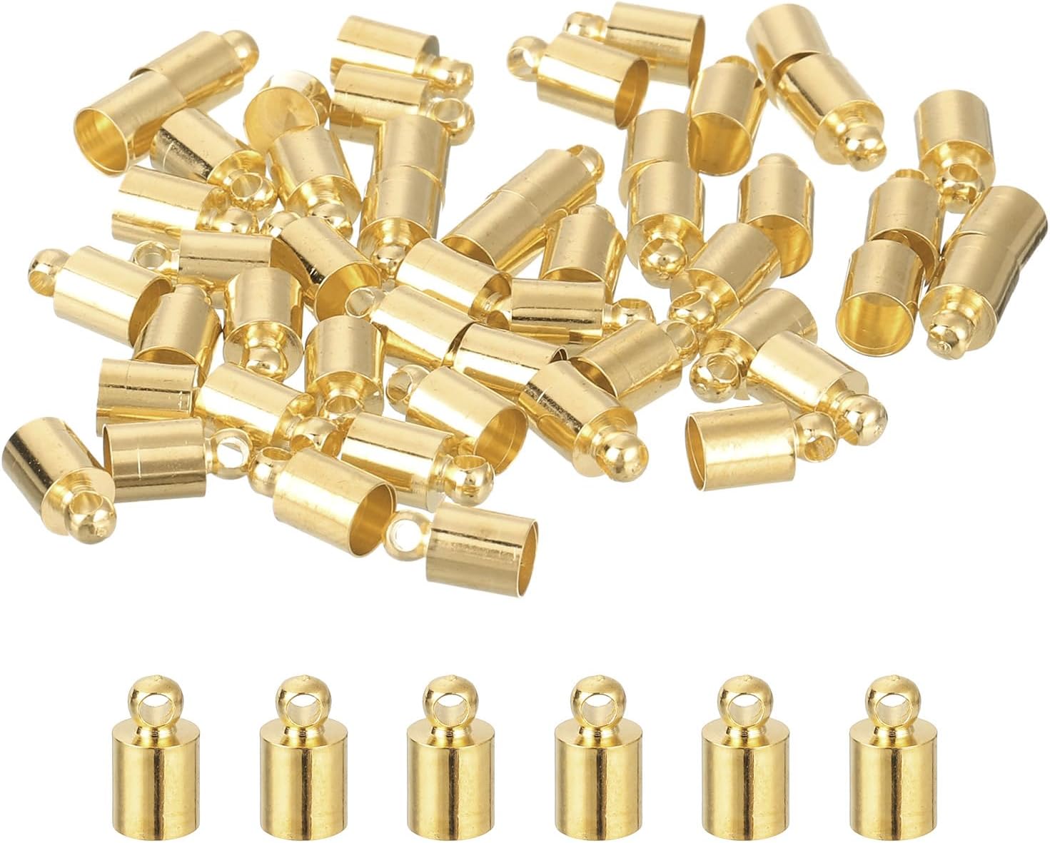 Amazon.com: uxcell 50Pcs Leather Cord End Caps, 5mm OD Column Barrel ...