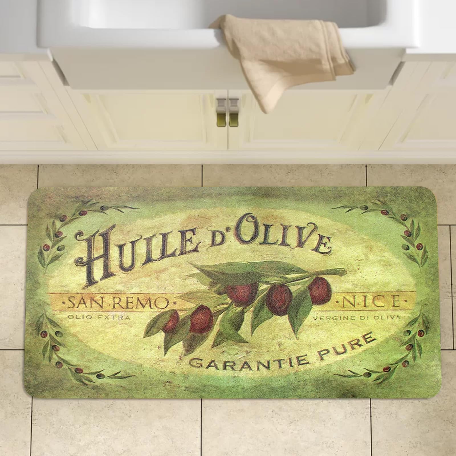 Amazon.com: Vintage Green Kitchen Rug 3x5ft Anti Fatigue Mats for ...