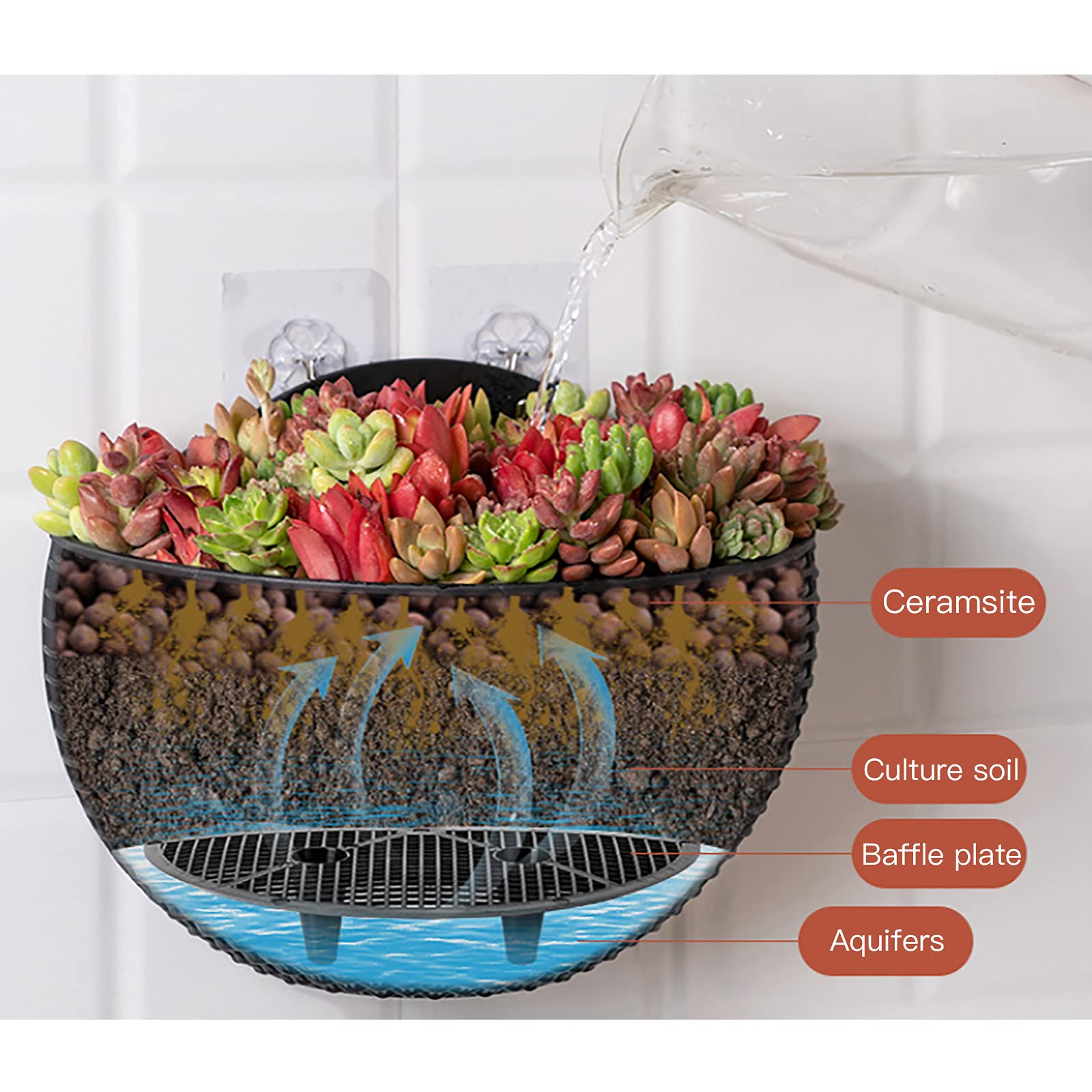 Snapklik.com : Hanging Planter Pot Half Round Imitation Rattan European ...