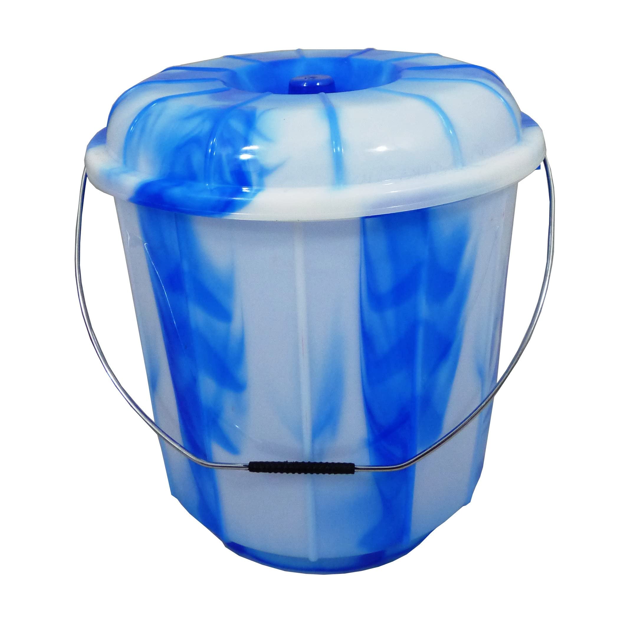 Blue 13 litres Large Tie Dye Design Plastic Bucket with Lid : Amazon.co ...