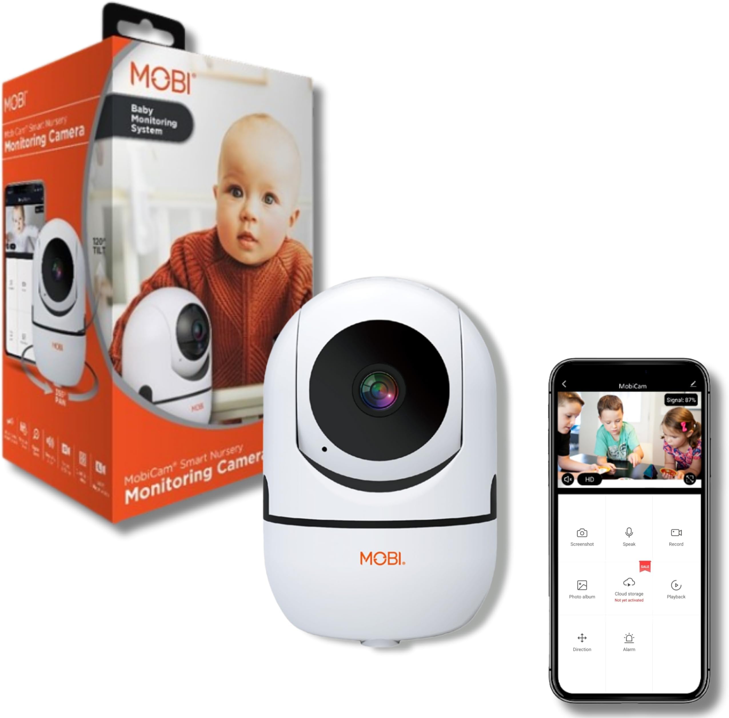 Amazon.com: MOBI MobiCam HDX Wi-Fi Pan & Tilt Smart Nursery Monitoring ...
