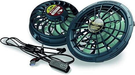 Amazon.co.jp: [TORNADO RAKAN] トルネードラカン 2024年モデル ファンセット FS21 空調作業服 7W(ワット)強風量が9時間連続 20000mAh対応ファン ...