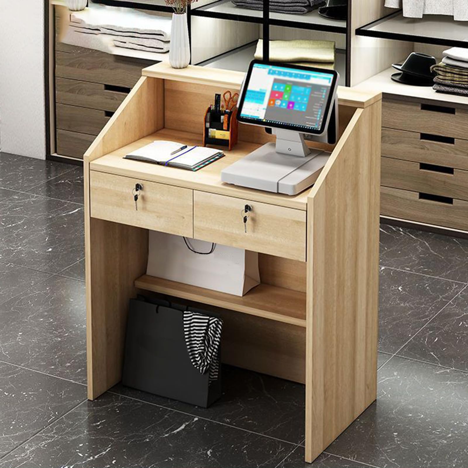 Amazon.com: Generic Small Reception Desk for Small Space, Front Desk ...