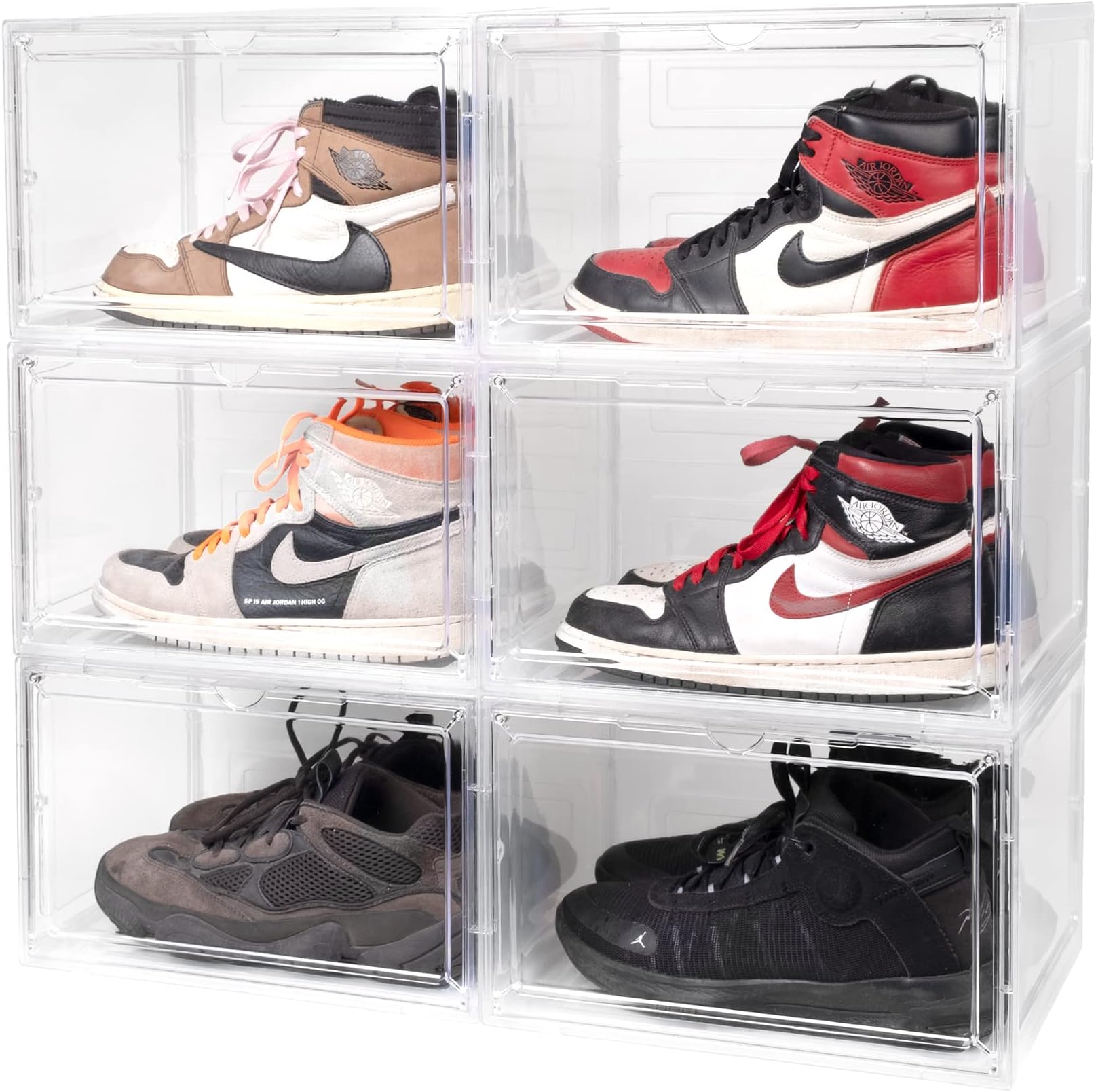 Amazon.com: HYLA Shoe Box Basketball Shoe Storage Organizer, LED ...