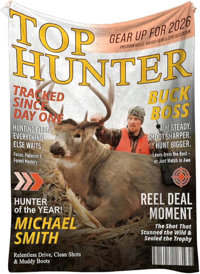 Amazon.com: Personalized Hunting Magazine Cover Blanket - Gifts for ...