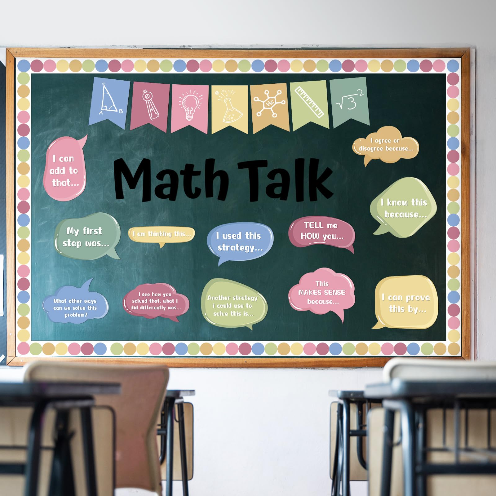 Educational Math Posters Cutouts 85 Pcs Math Talk Bulletin Board Set ...