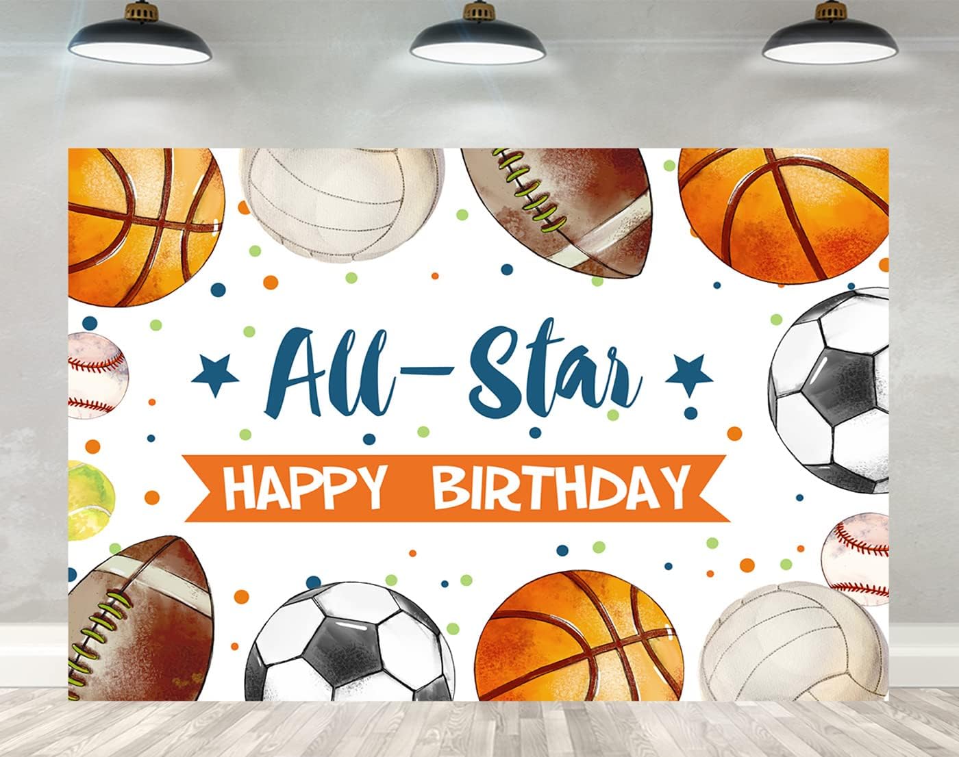 Amazon.com : Ticuenicoa 5x3ft Sports Birthday Backdrop, All-Star ...
