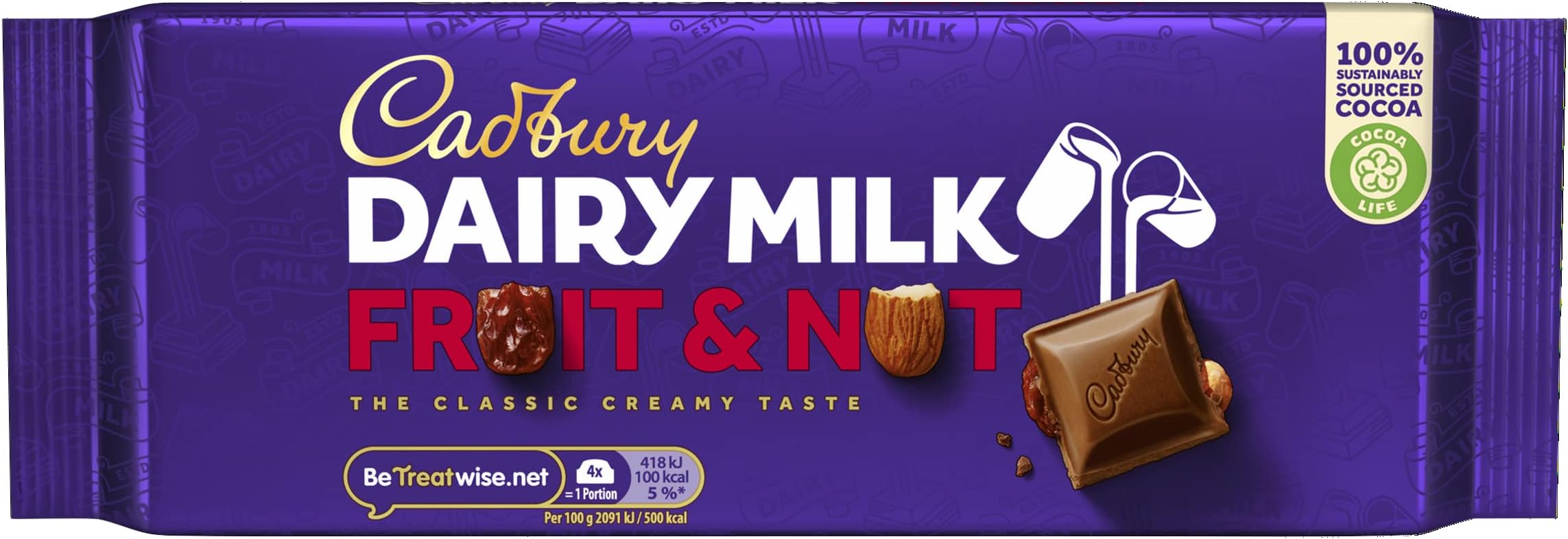 Amazon.com : CADBURY DAIRY MILK Fruit & Nut Milk Chocolate Candy Bar, 3 ...