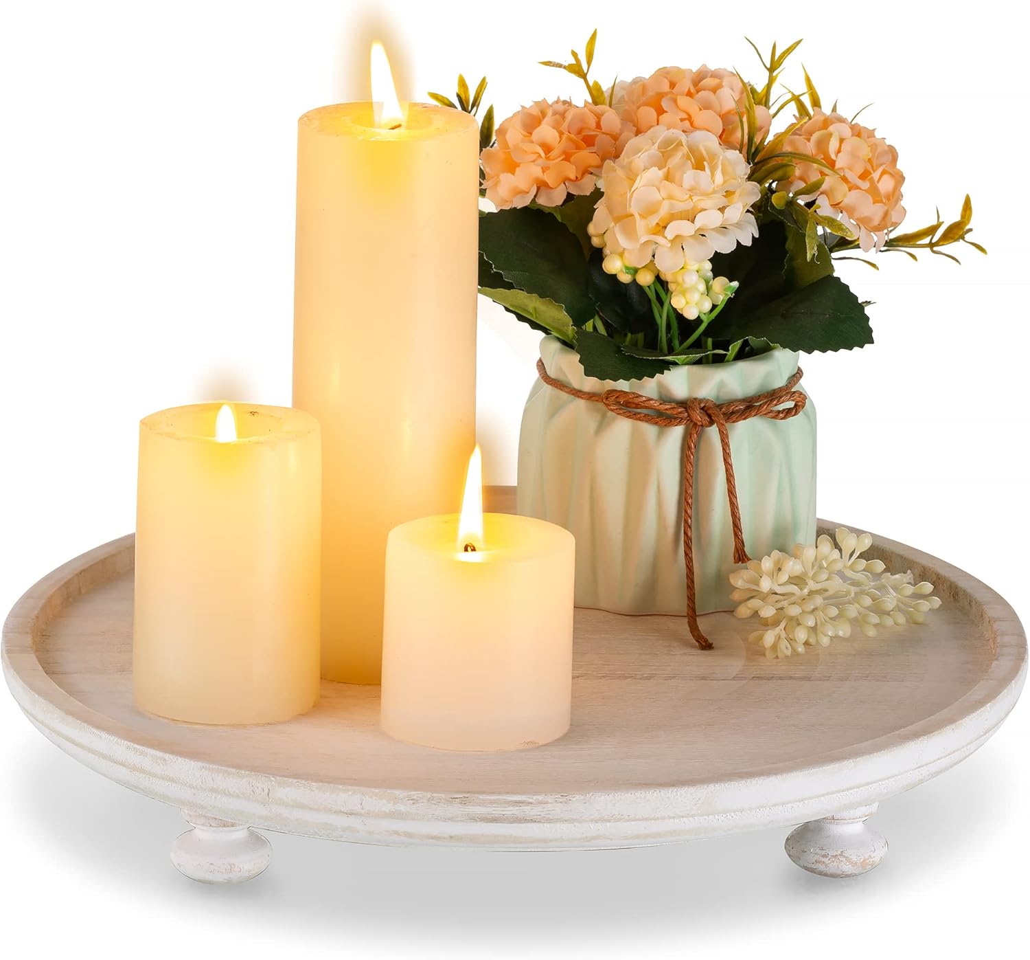 Amazon.com: Hanobe Wood Risers for Decor: Rustic Round Wooden Pedestal ...