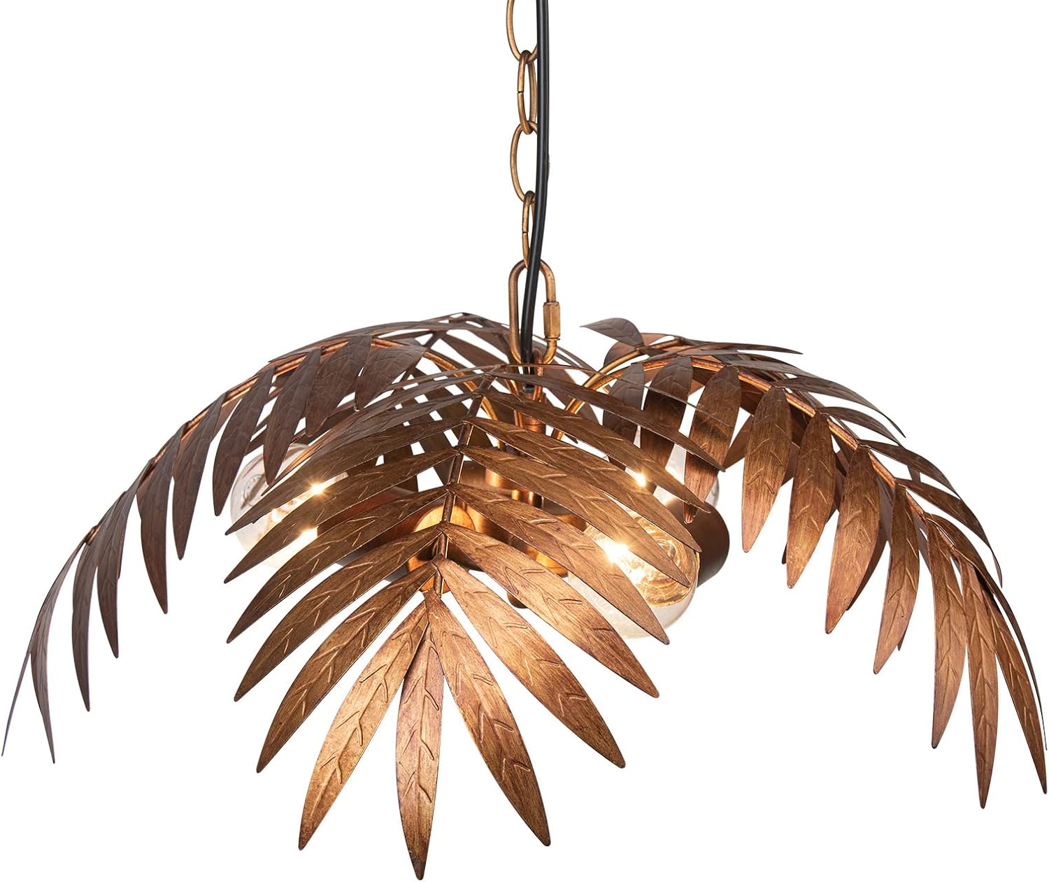 JCPYIUL Vintage Adjustable Tropical Coconut Tree Chandelier Rustic ...