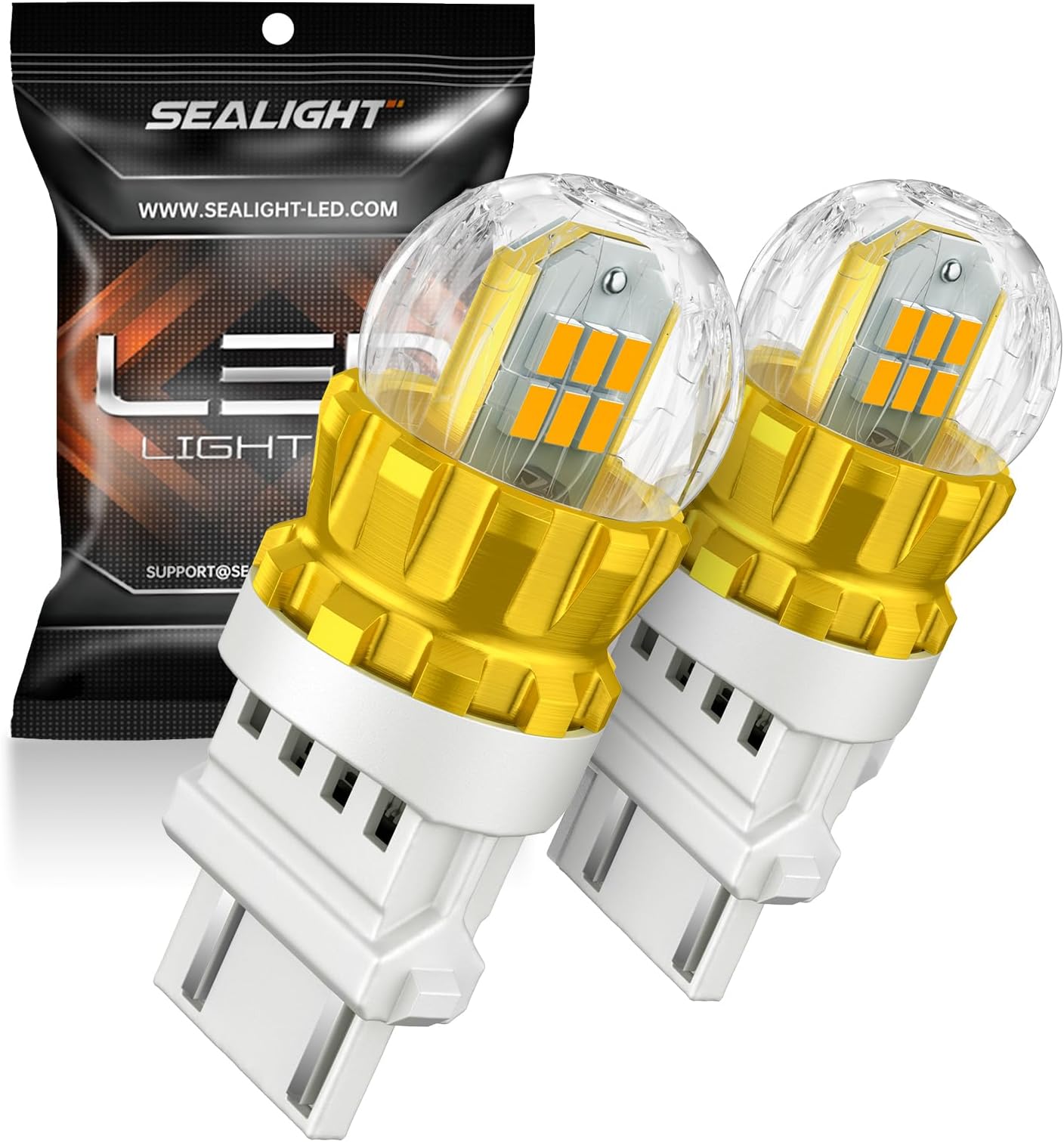Amazon.com: PHINLION 3157 4157 LED Amber Yellow Bulbs 2800 Lumens Super ...