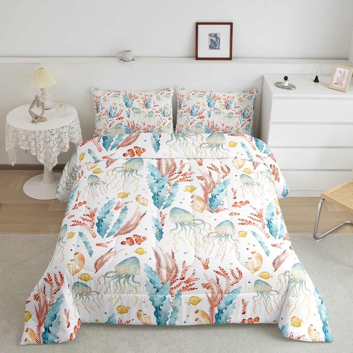 Sea Life Bedding Full Size Duvet Cover Set Under The Sea Quilt